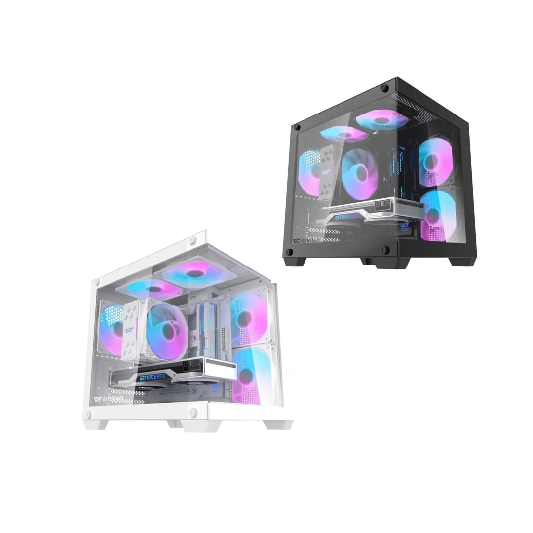 Darkflash Durin D275M Mid-Tower Black Case 3 ARGB Fans Included - Computia