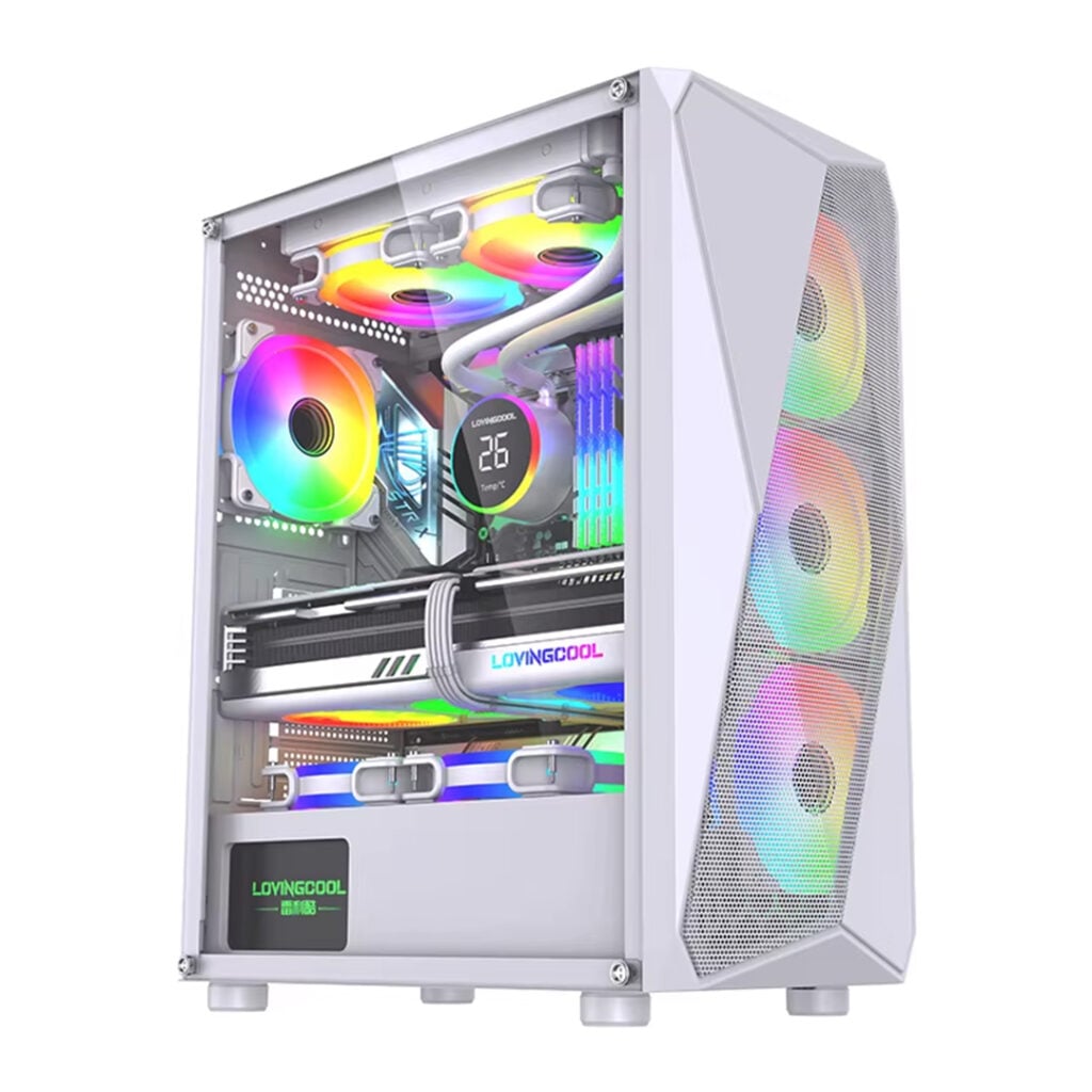 WJCOOLMAN QForce with 3 RGB Fans Gaming Case - White - Computia